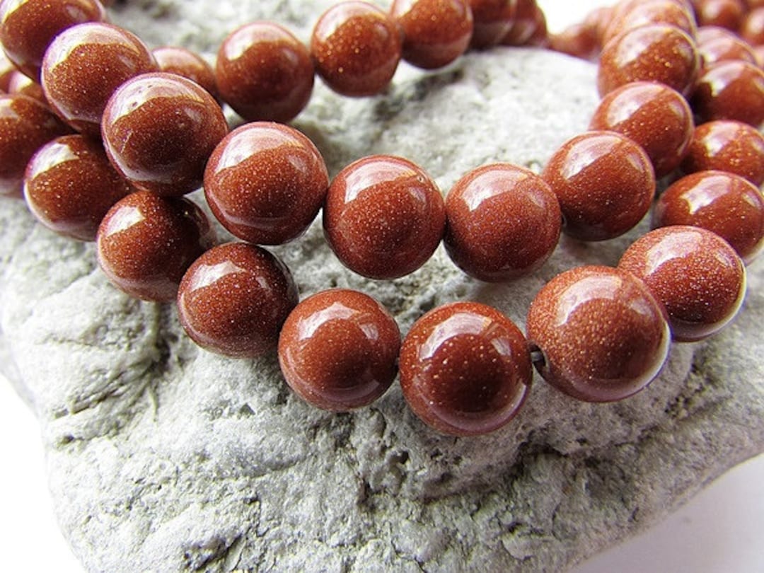 Natural Goldstone Beads 8mm Brown Goldstone Beads Round - Etsy