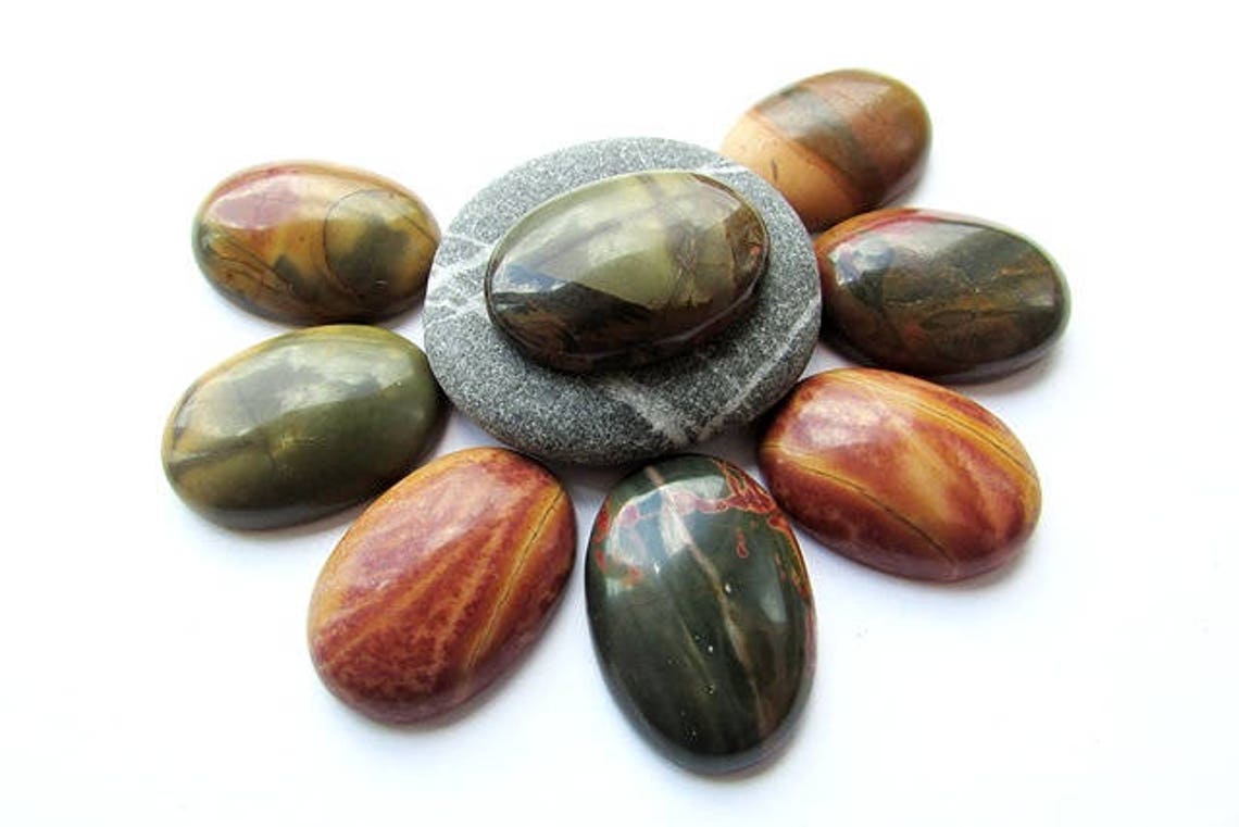 Natural Picasso Jasper Cabochon 25 X 18 Mm Jasper Cabochon - Etsy