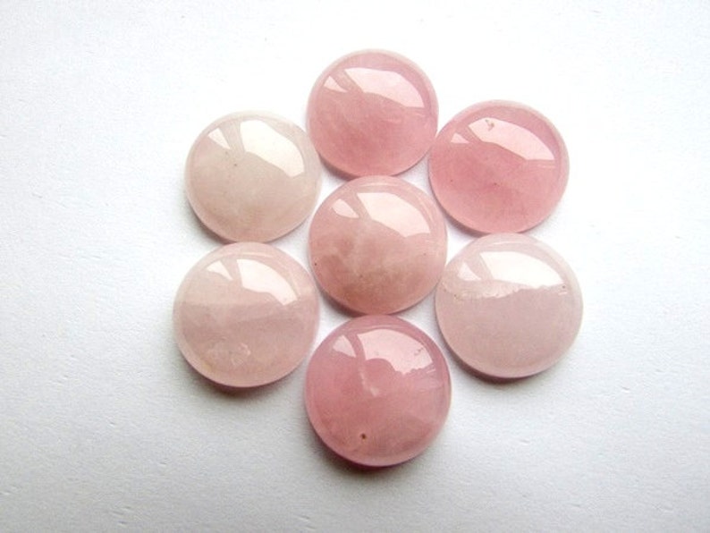 Rose Quartz Cabochon 18mm Soft Pink Quartz Cabochon Round - Etsy