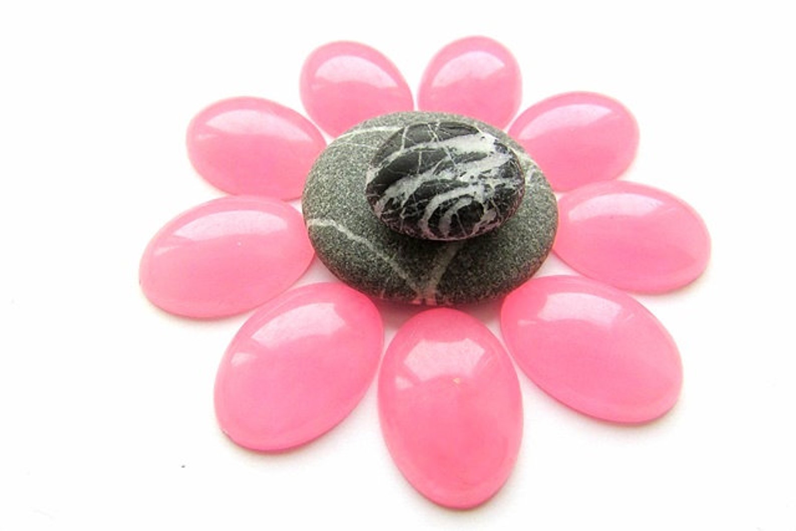 Pink Acrylic Cabochons Oval Resin Cabochon 18x25mm Soft Pink - Etsy