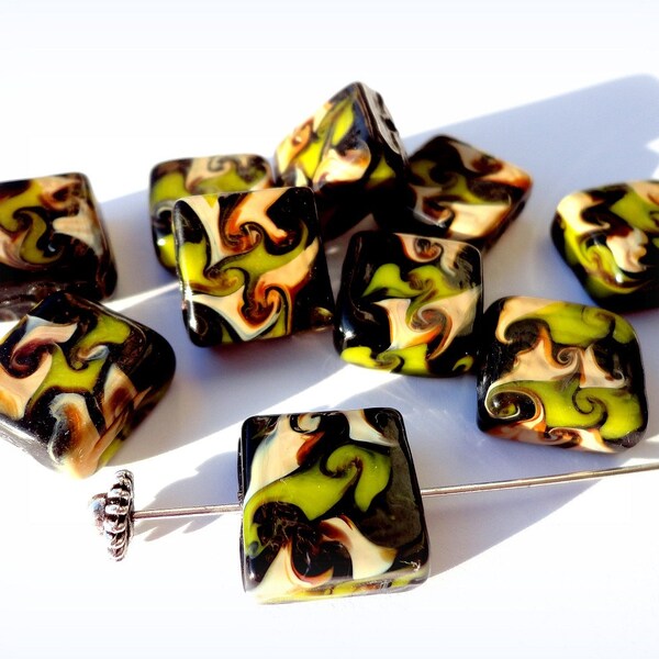 Square Glass Beads - Etsy