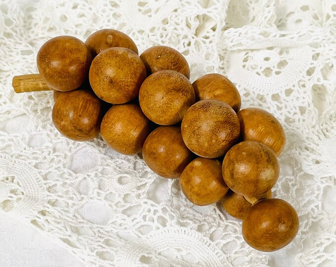 Wooden Grapes Fruit Figurine Vintage Carved Wood Boho Retro Decor - Etsy