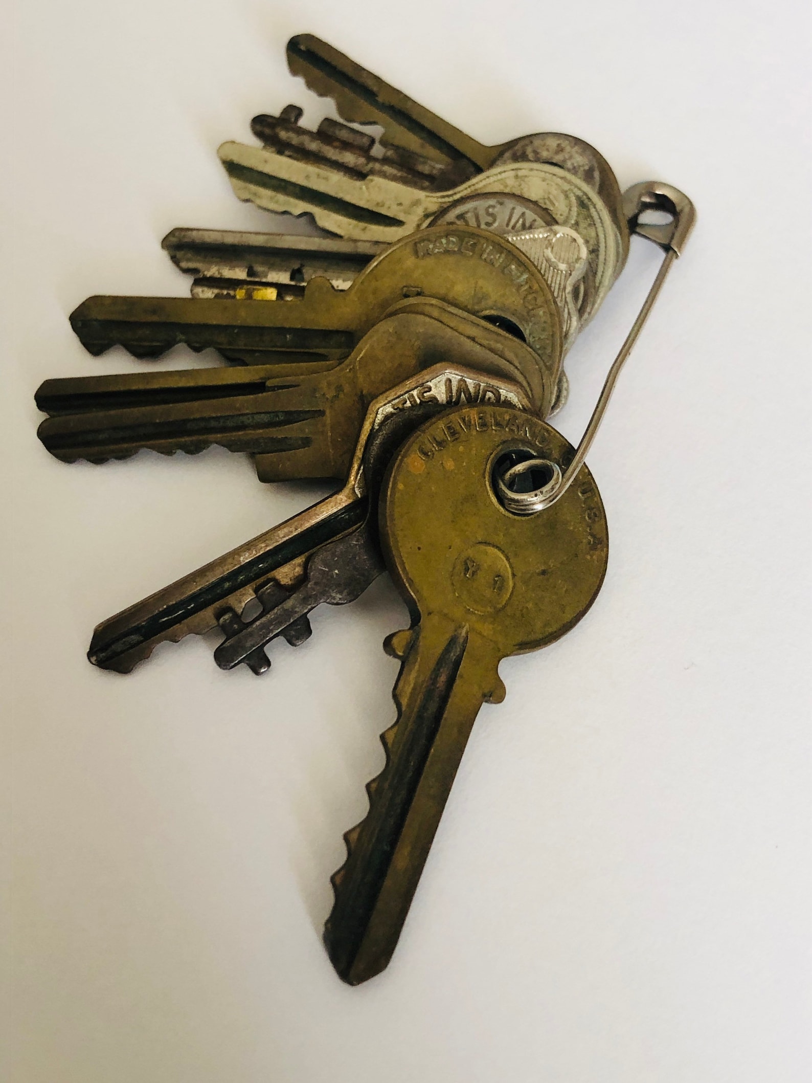 Vintage keys brass silver metal set of 12 old patina | Etsy