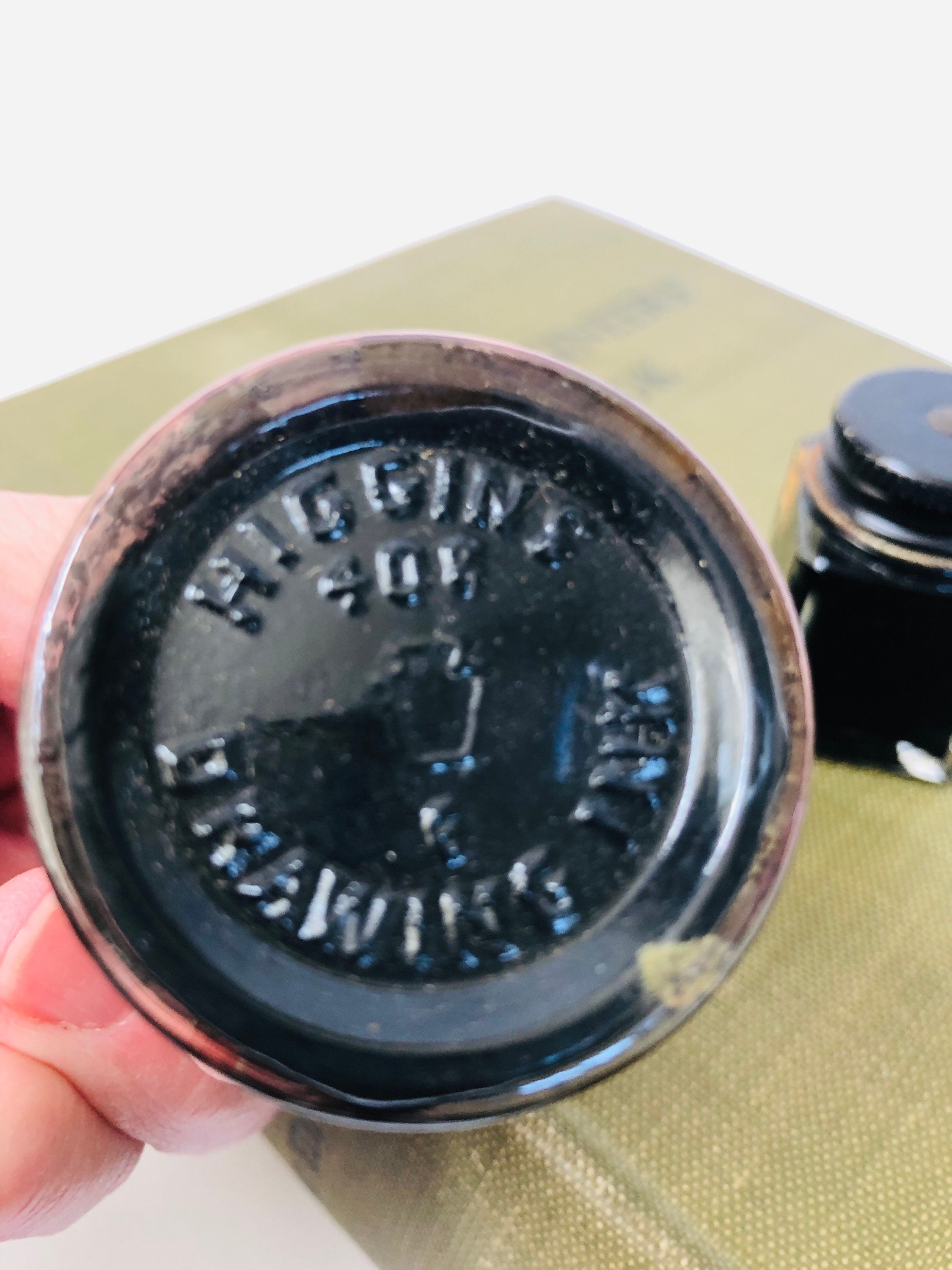 Vintage ink bottles drawing ink glass jar Higgins India ink | Etsy