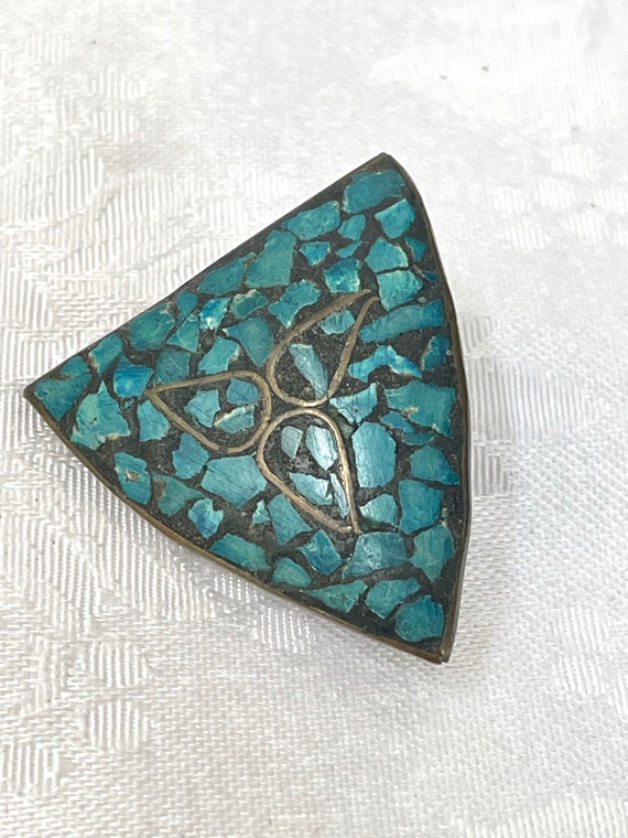 Vintage boho triangle stone - Gem