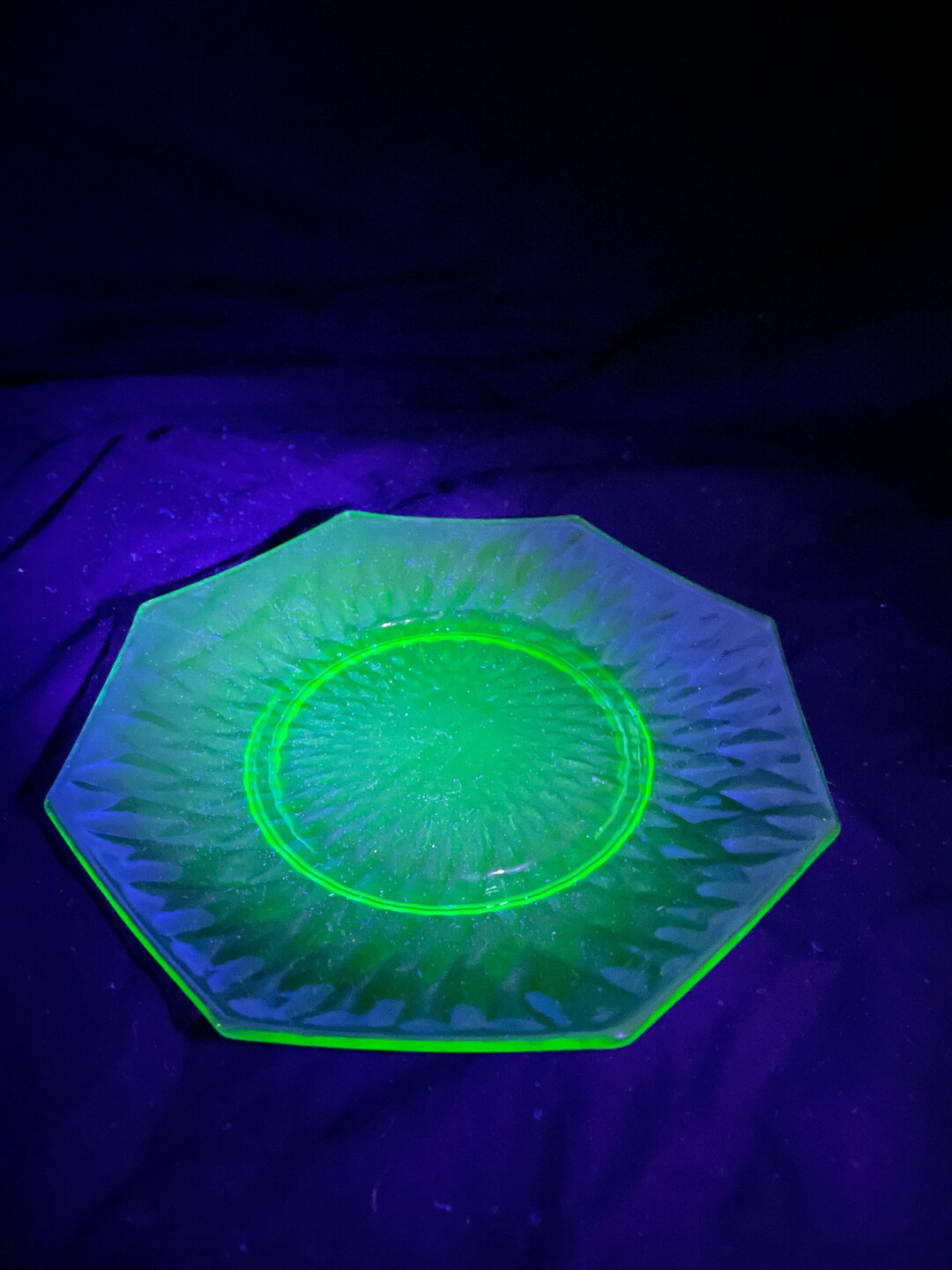 Green Uranium Glass Plate Vaseline Glass Salad Dessert Plate - Etsy