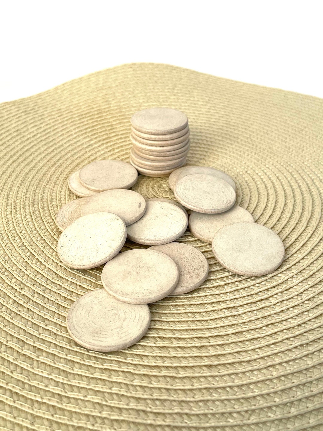 Wood Poker Chips Antique Vintage Collectible White Wooden Disk - Etsy