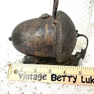 Metal Acorn Box With Lid Rare Antique Vintage Tarnished Silver Plated ...