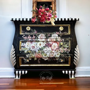 Country French Bombe Chest Hand-painted Dresser Upcycled Furniture - Etsy