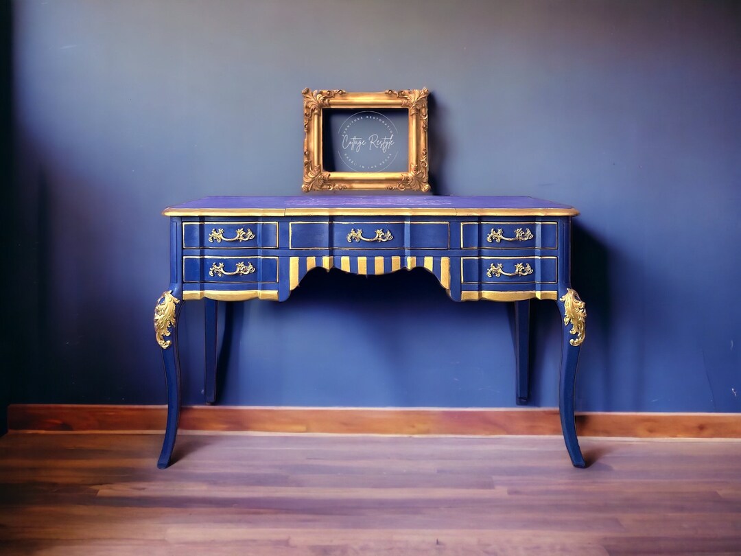 French Empire Vanity Hand-painted Desk/vanity Console Table Accent ...