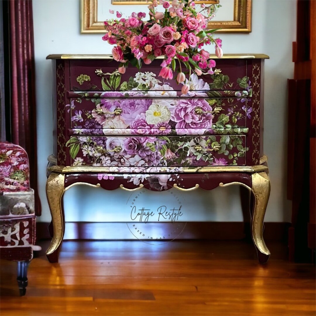 French Country Accent Table Vintage Three Drawer Side Table - Etsy