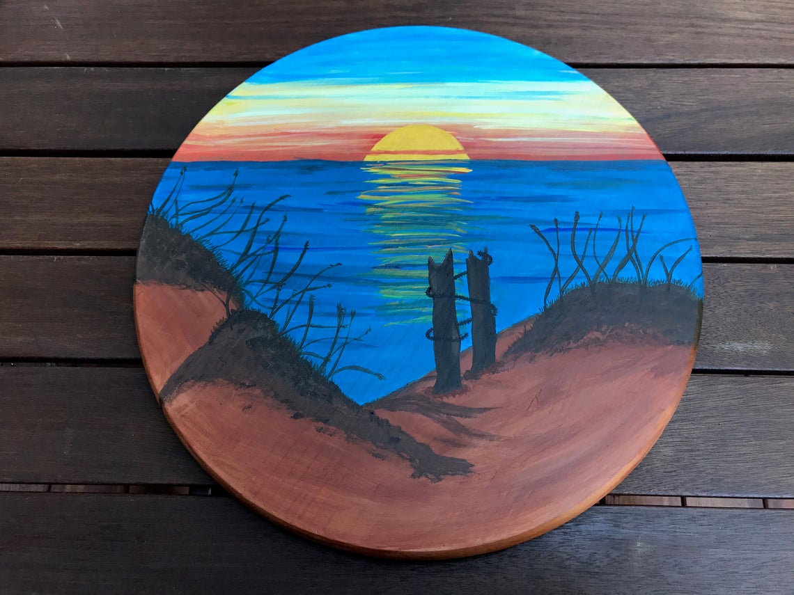 Hand Painted Lazy Susan Beach Sunset Wedding Gift - Etsy