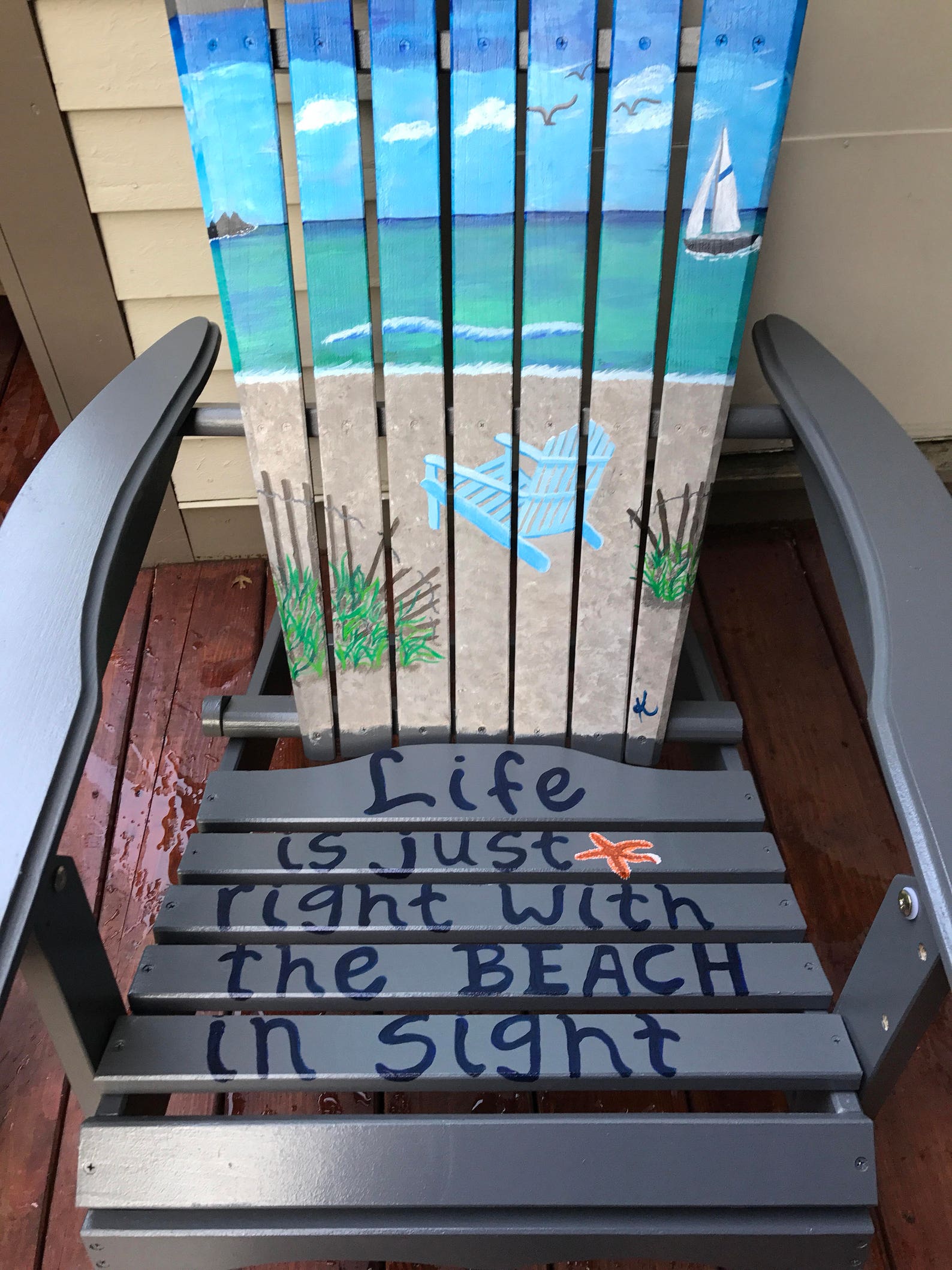 Adirondack Chair - Custom Colors - Beach - Lighthouse - Sea - Painted ...
