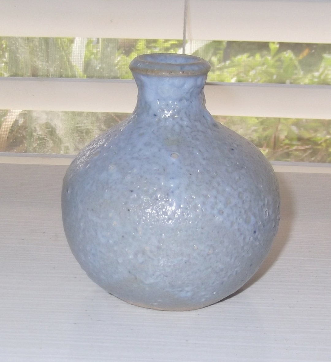 Small Blue Glazed Pottery Vase - Etsy