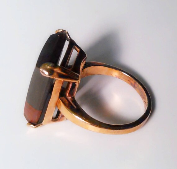 Vintage Picture Jasper and 10K Gold Filled Ring - Gem