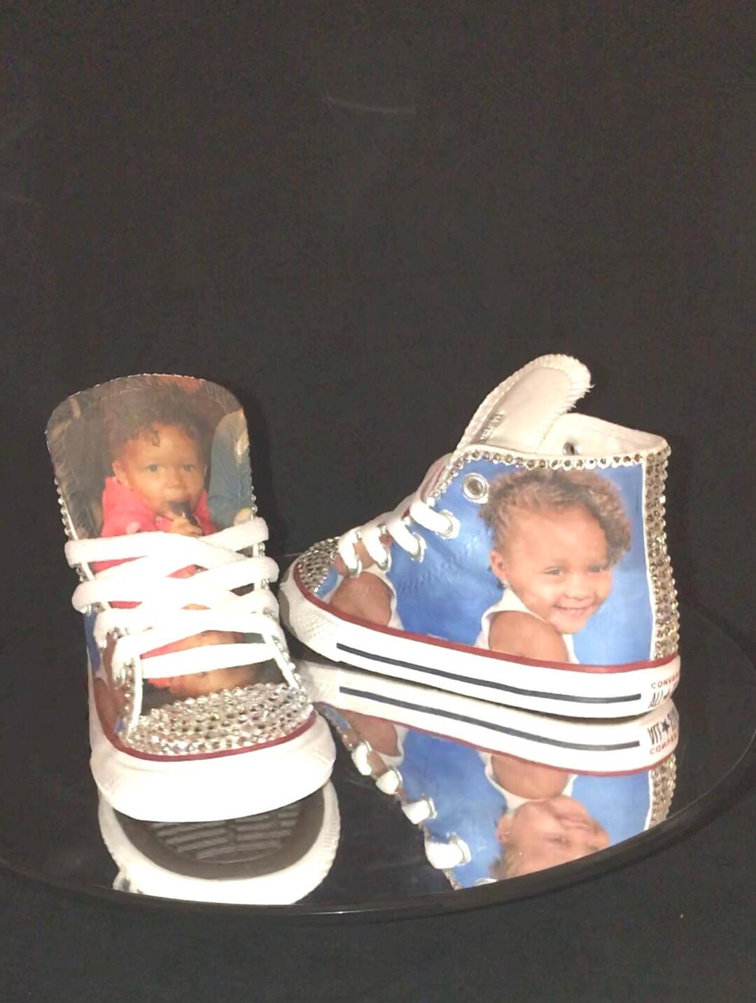 Custom Adult High Top With Pictures and Rhinestones - Etsy