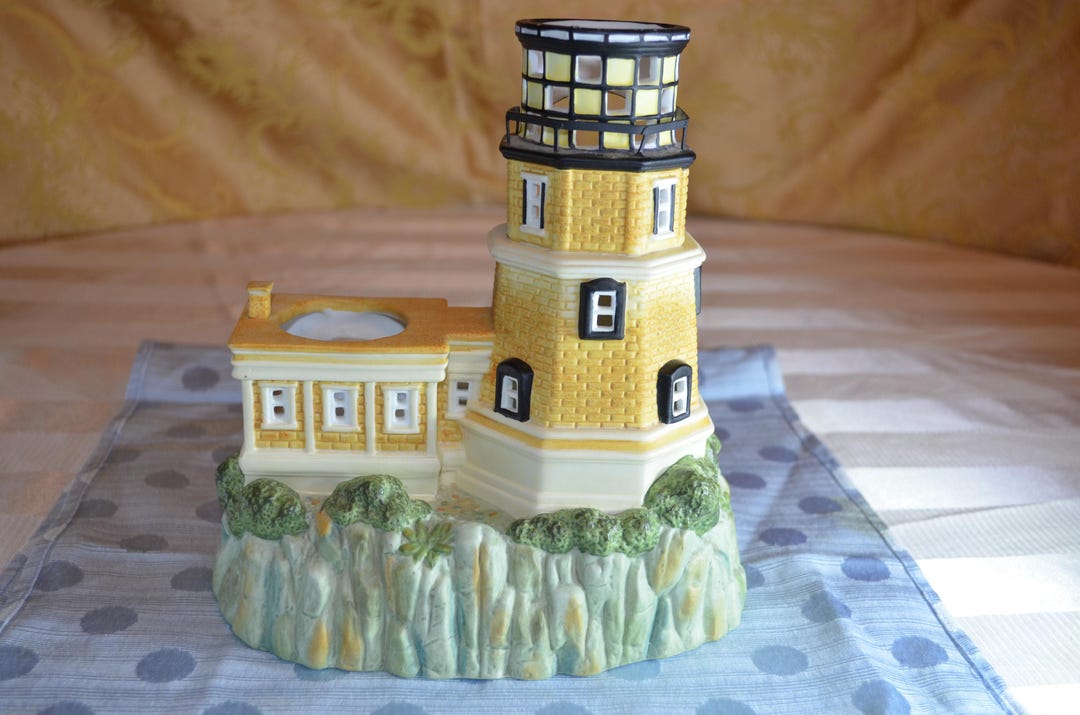 Vintage Partylite Split Rock Lighthouse, Tea Light Candle Holder - Etsy