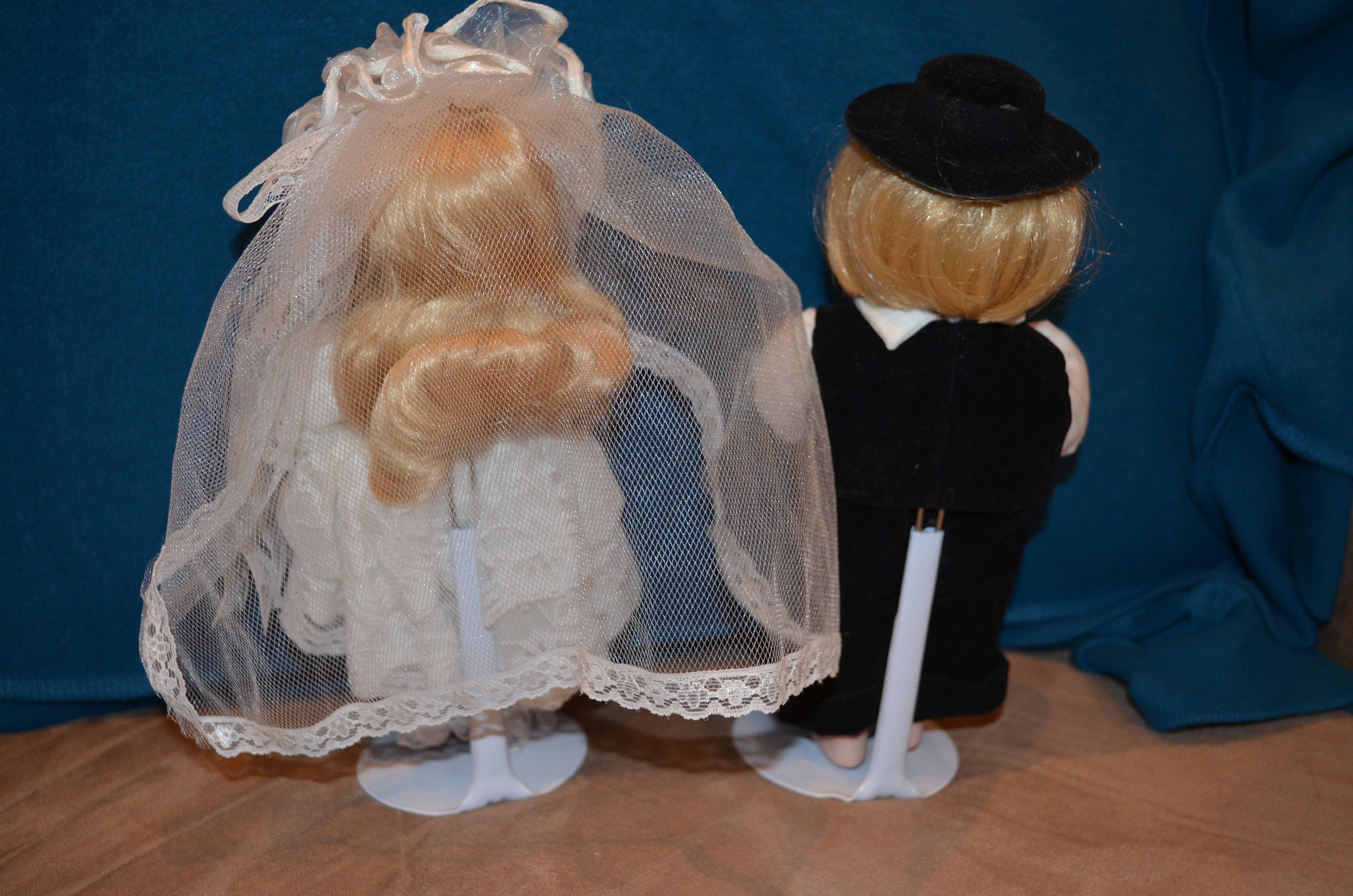 Vintage 10" Bride & Groom Porcelain Dolls - Etsy