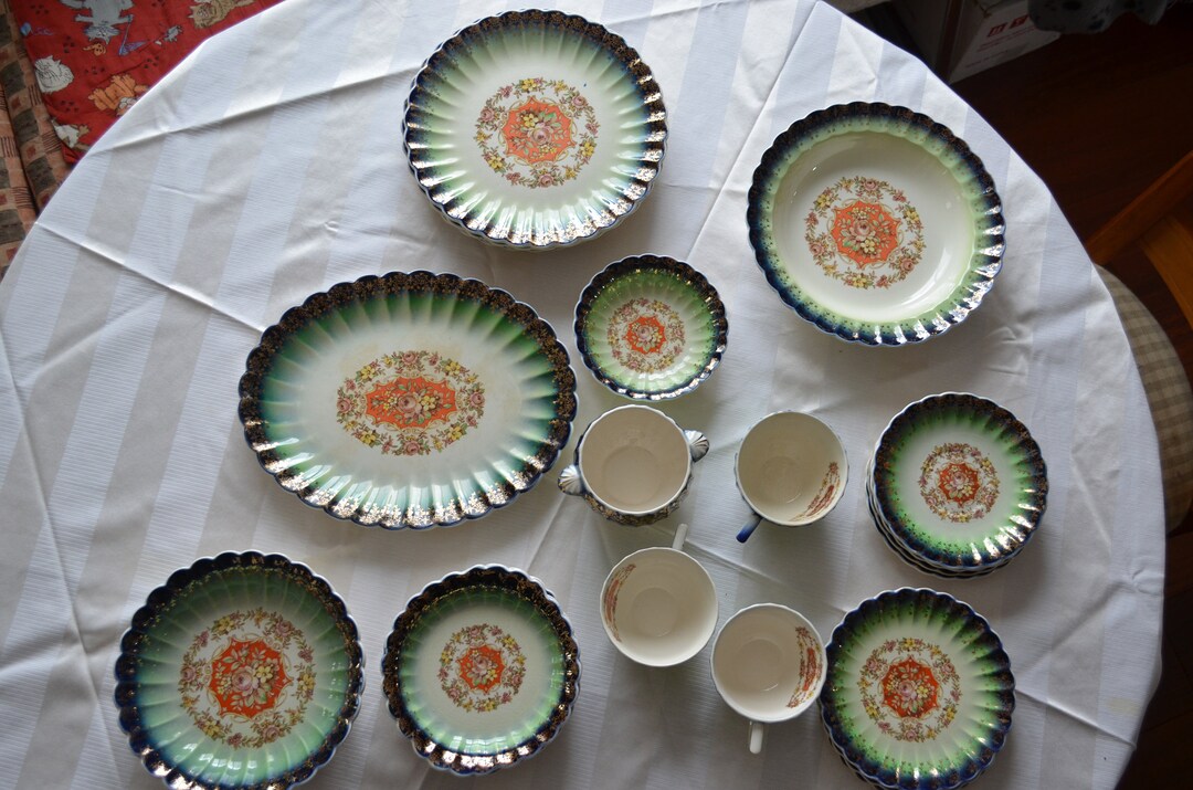 Vintage Leigh Ware Set 24 Pc Leigh Potters 22K Gold Trim Floral - Etsy