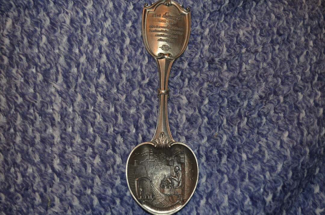 Vintage Germany WMF Zinn Pewter Commemorative Spoon - Carl Spitzweg ...
