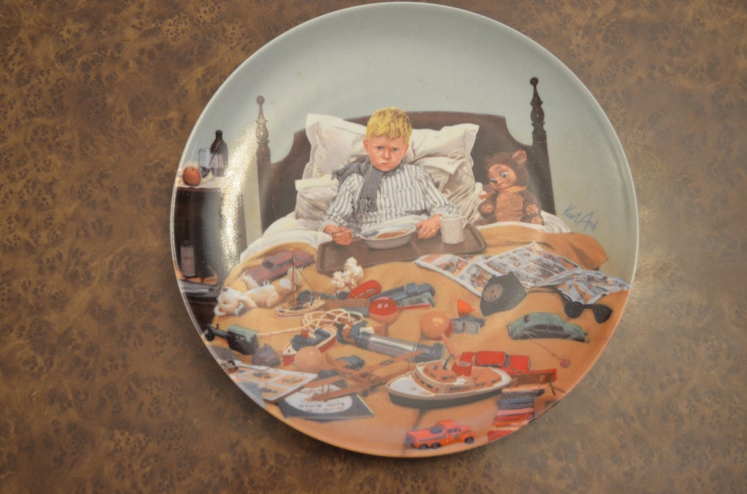 Vintage Collectible Plate "en Kedelig Snue" ("bored Sick") by Kurt Ard ...