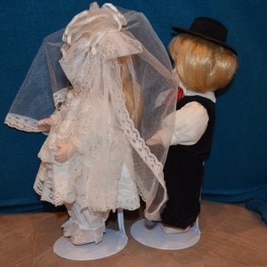 Vintage 10" Bride & Groom Porcelain Dolls - Etsy