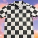 1990s Black and White Checkered Polo Shirt Size Large - Etsy