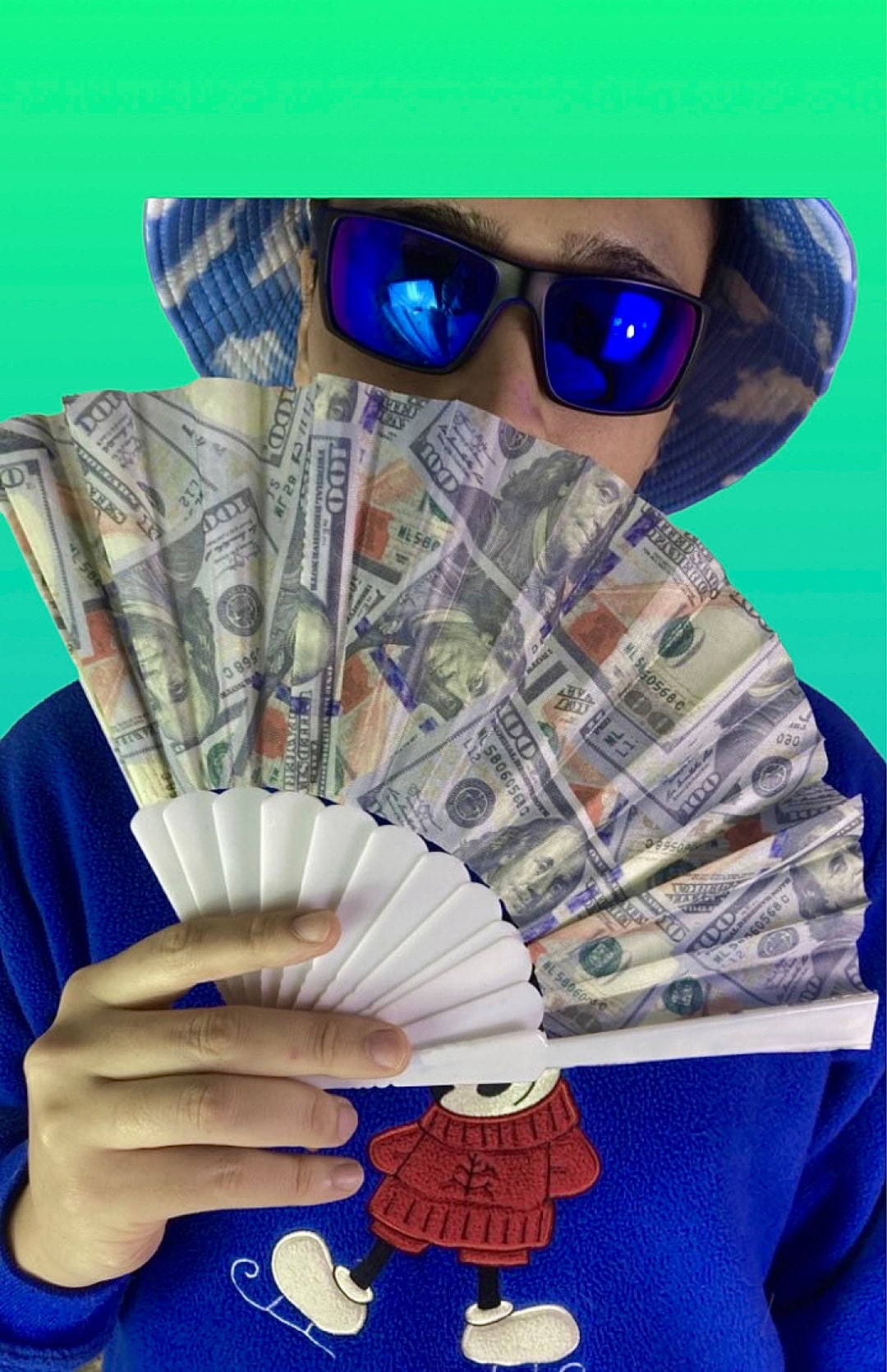 Money Print Cash in Hand Folding Fan - Etsy