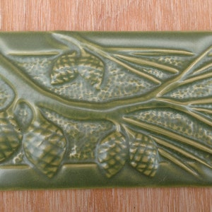 Pine Cone, Hand Made Subway Tile, Arts and Crafts, Mission Style - Etsy