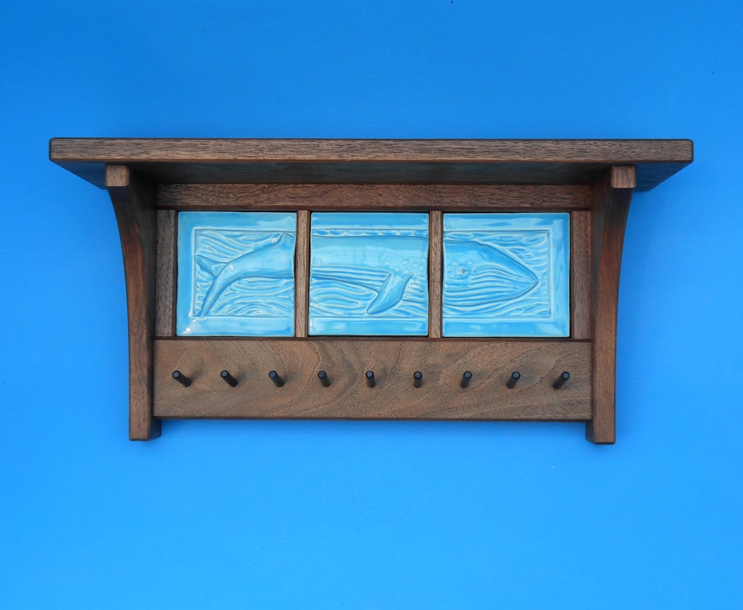 Whale Key Rack and Shelf, Arts and Crafts, Mission Style, Bring the ...
