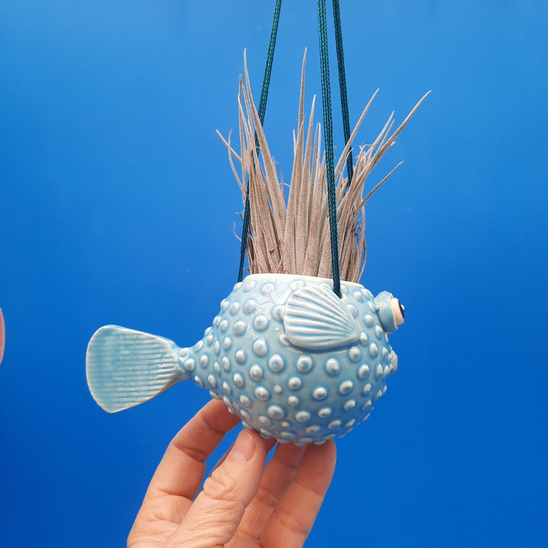 Hanging Puffer Fish Planters, Gift - Etsy