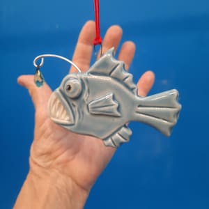 Angler Fish, Handmade Ornament, Wall Tile, Ocean Tile - Etsy