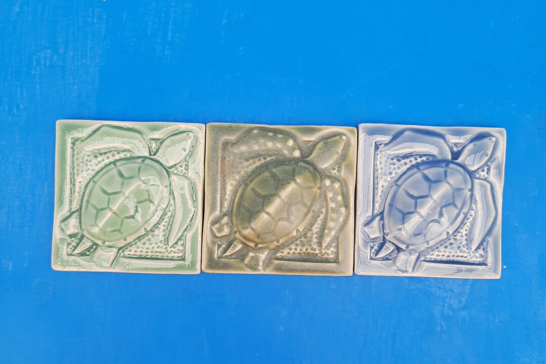 Sea Turtle, Handmade Tile, 2 1/4 X 2 1/4 - Etsy