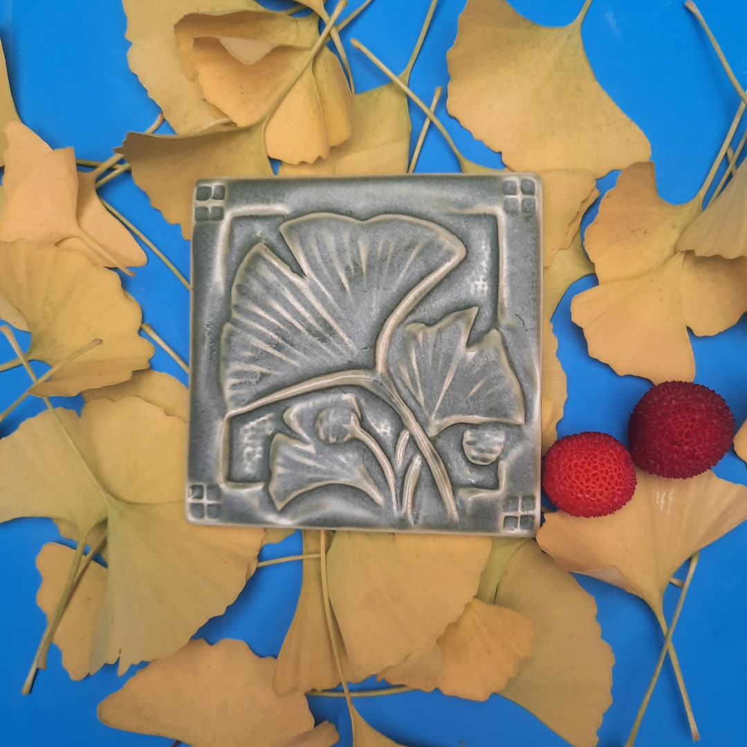 Ginkgo Tile, Arts and Crafts Style, Craftsman Decor, Mission Style - Etsy