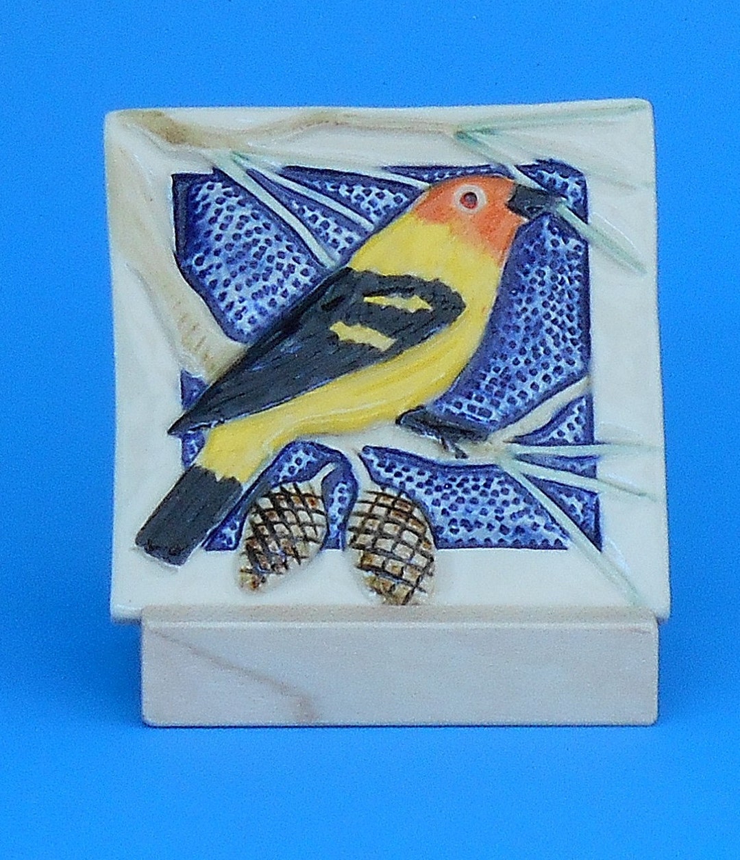 Tanager Bird Handmade Tile, Arts and Crafts Mission Style Tile, 4" - Etsy