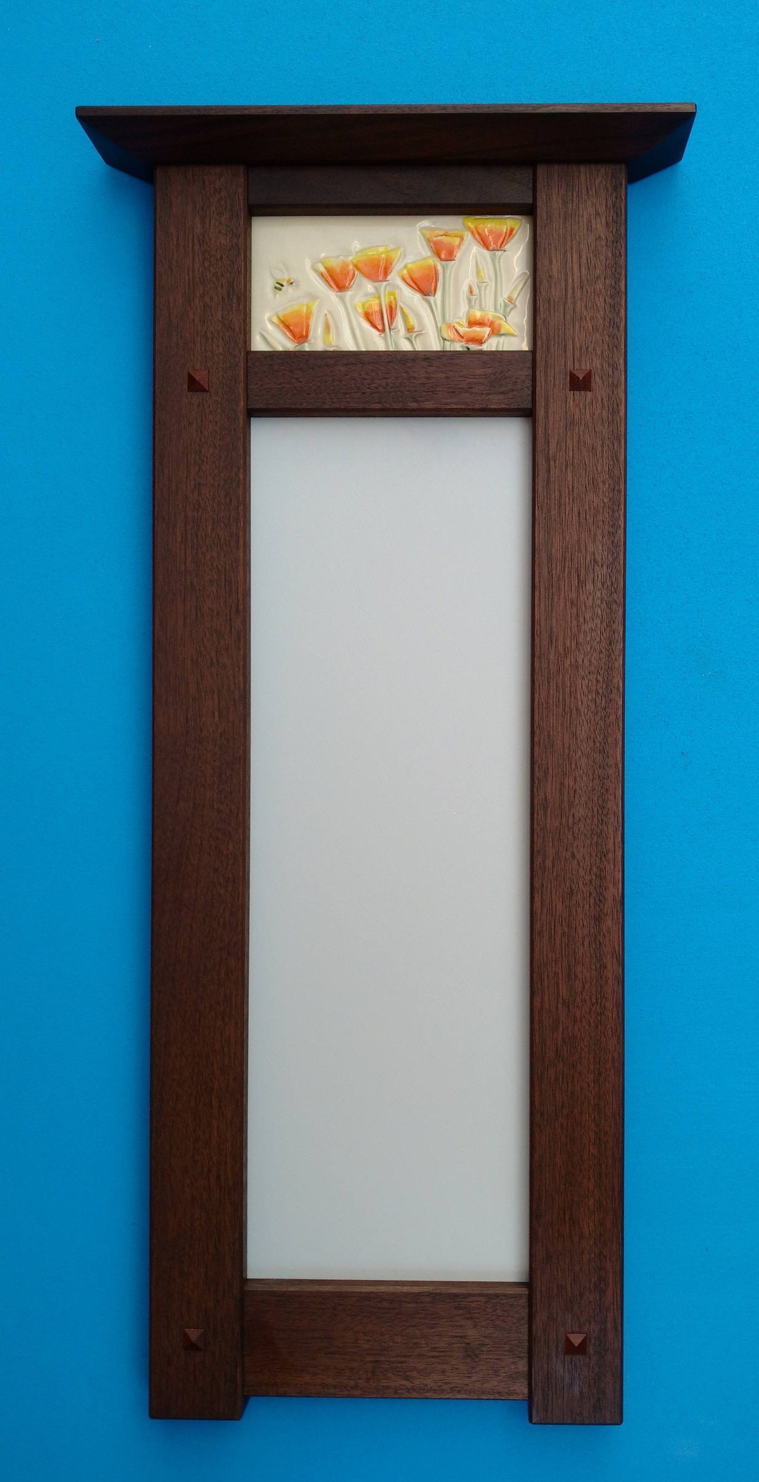 A Decorative Mirror Featuring California Poppies in the Arts and Crafts ...