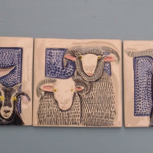Sheep Tile, 4", Handmade, Porcelain, Bathroom, Backsplash, Display - Etsy
