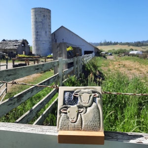 Sheep Tile, 4", Handmade, Porcelain, Bathroom, Backsplash, Display - Etsy