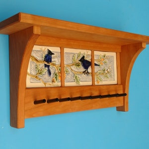 Blue Jay Key Rack and Shelf, Arts and Crafts, Mission Style, Heirloom ...