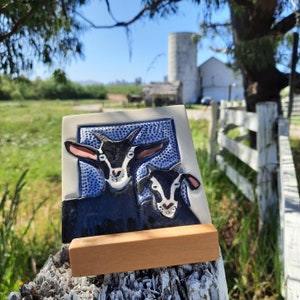 Goat Gals, Hand Made Tile, 4", Handmade, Porcelain, Bathroom ...