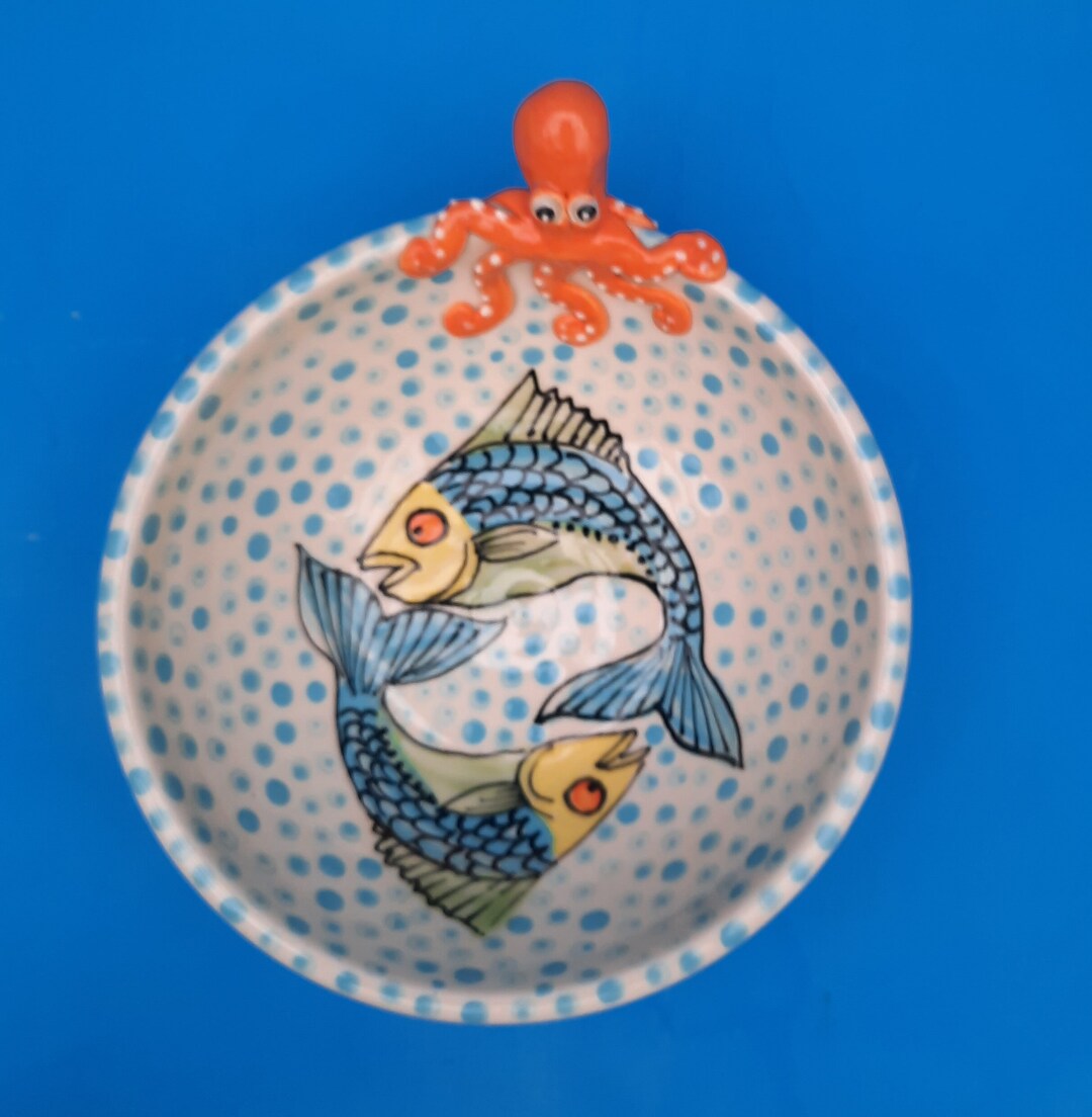 Octopus and Fish, Ramen Bowl, Pho Bowl, Handmade Bowl - Etsy UK