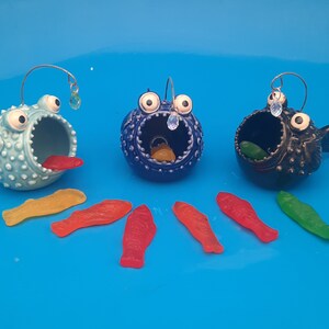 Mini Angler Fish Planters, Air Plants Holder, Plant Lover, Fish Art ...