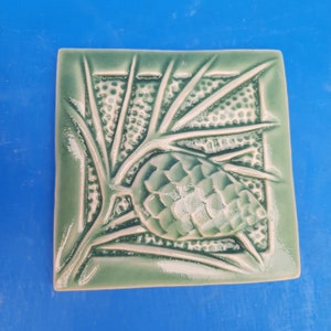 Pine Cone Handmade Tile, Arts and Crafts Style - Etsy
