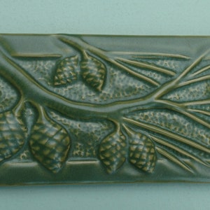 Pine Cone, Hand Made Subway Tile, Arts and Crafts, Mission Style - Etsy