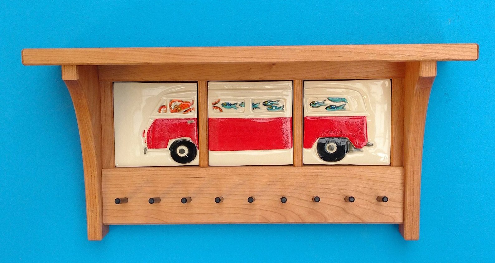 A VW Van Key Rack and Shelf in the Arts and Crafts Style | Etsy