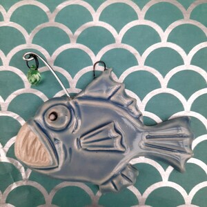 Angler Fish, Handmade Ornament, Wall Tile, Ocean Tile - Etsy