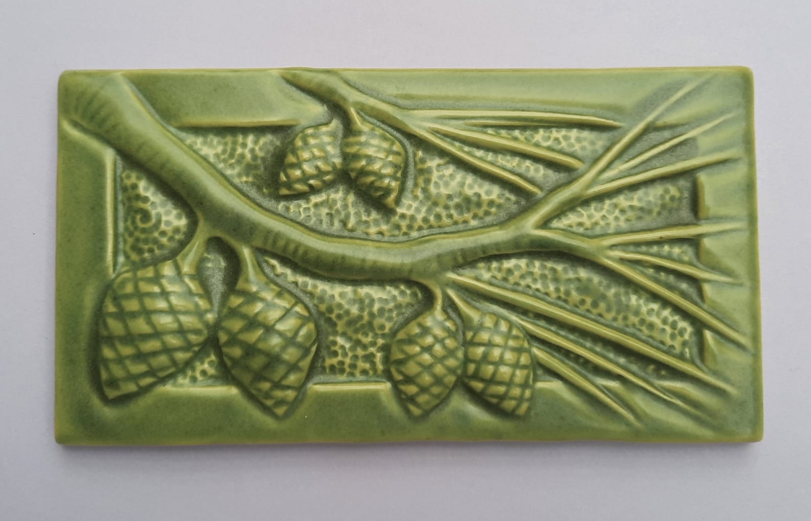 Pine Cone, Hand Made Subway Tile, Arts and Crafts, Mission Style - Etsy