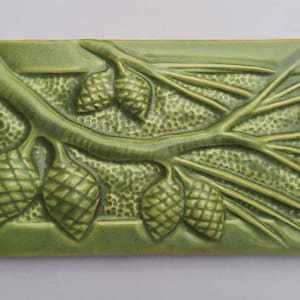 Pine Cone, Hand Made Subway Tile, Arts and Crafts, Mission Style - Etsy