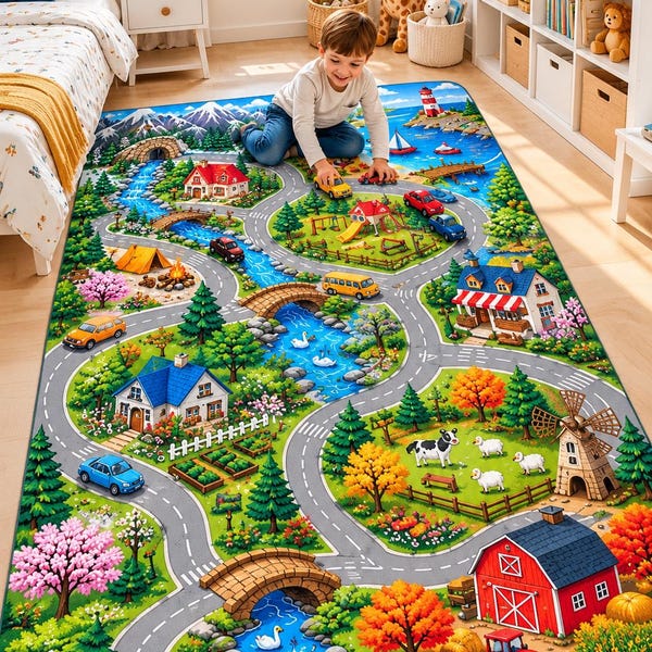Kids Road Rug 3x5 - Etsy