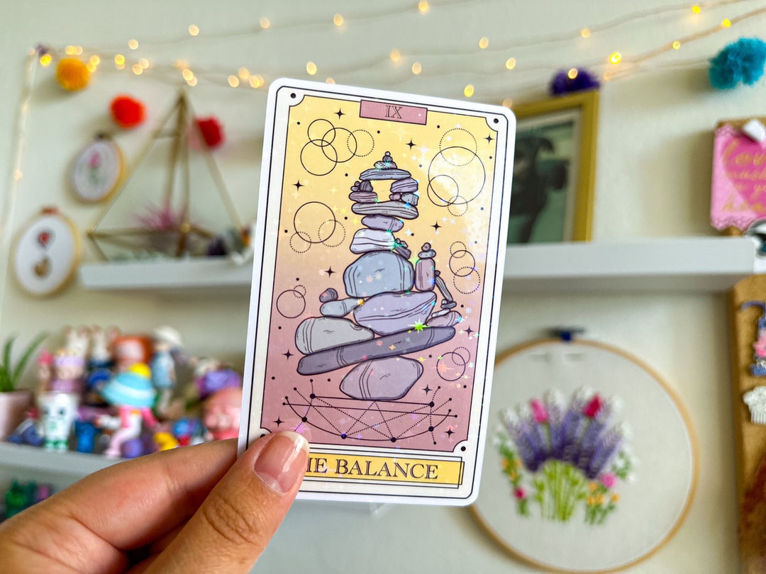 The Balance Tarot Card Holographic Sticker - Handmade Die Cut - Etsy